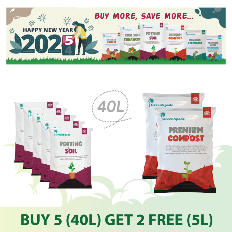 [Hot Bundle Sales] 5 POTTING SOIL 40L + 2 COMPOST 5L - Greenspade