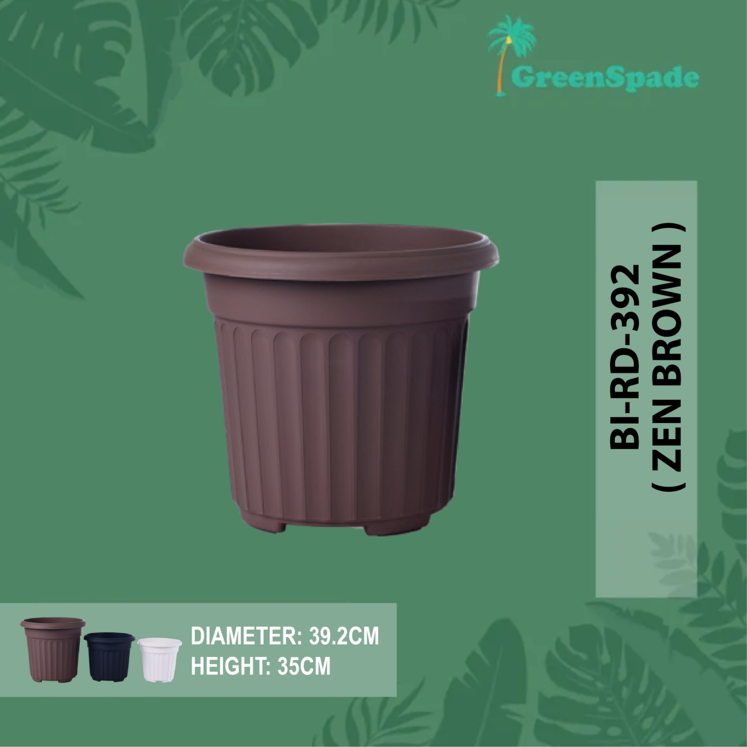 BABA BI-RD-392 Planter Box (Zen Brown) - Greenspade