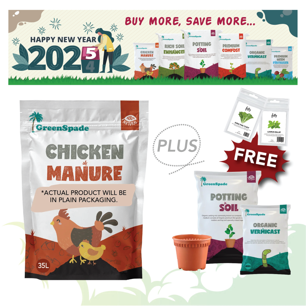 [Hot Bundle Sales] CHICKEN MANURE 35L (FREE SOIL 5L + VERMICAST 400G ...