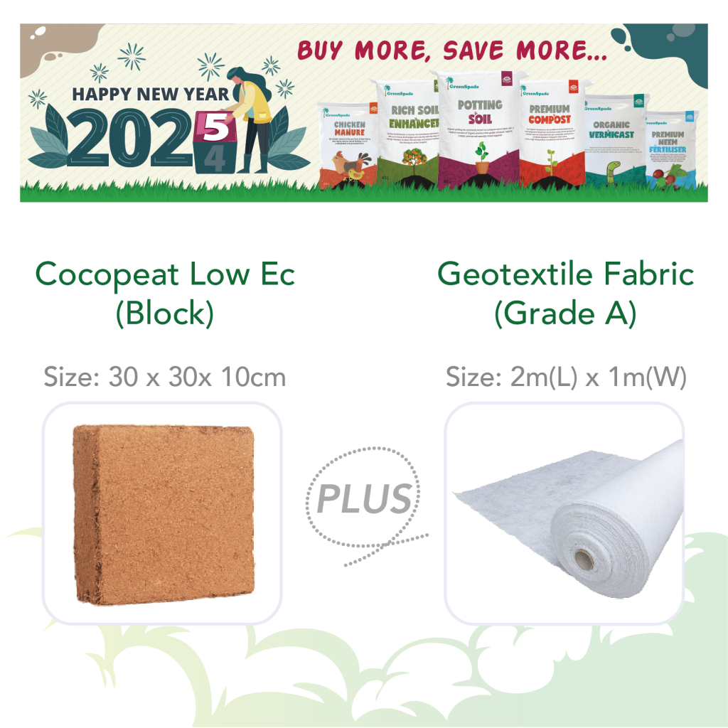 [Hot Bundle Sales] COCOPEAT LOW EC (BLOCK) + GEOTEXTILE FABRIC - Greenspade