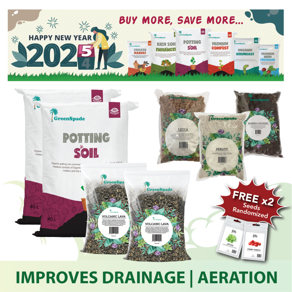[Hot Bundle Sales] IMPROVES DRAINAGE | AERATION (2x Soil 40L + 2x ...