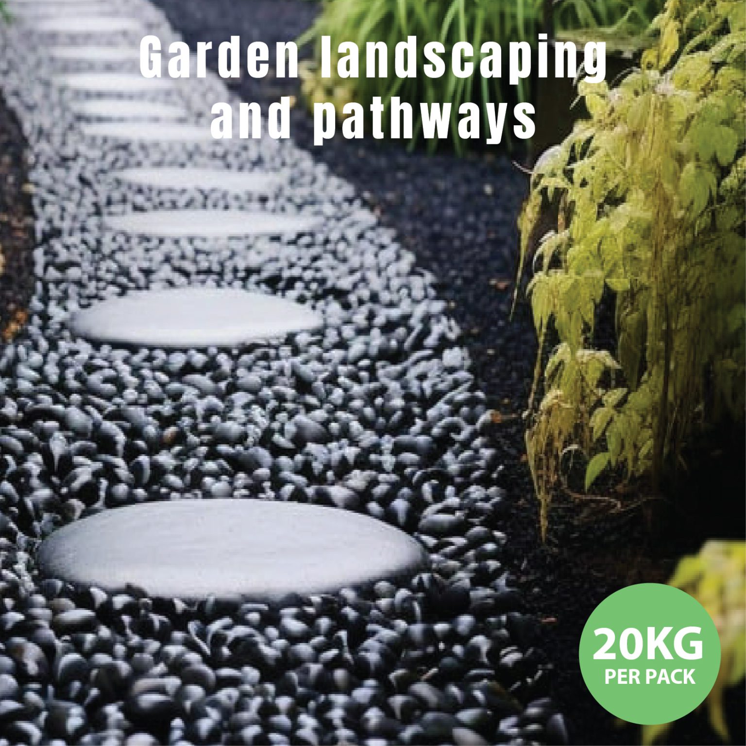 Pebbles & Stones for Gardening (Glossy Black) - 20~30mm | 30~50mm ...