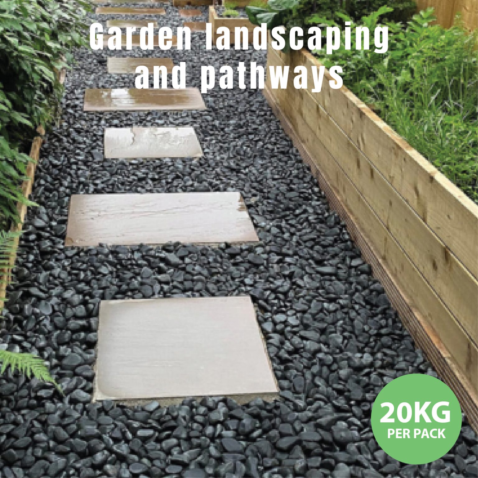Pebbles & Stones for Gardening (Natural Black) - 6~9mm - Greenspade