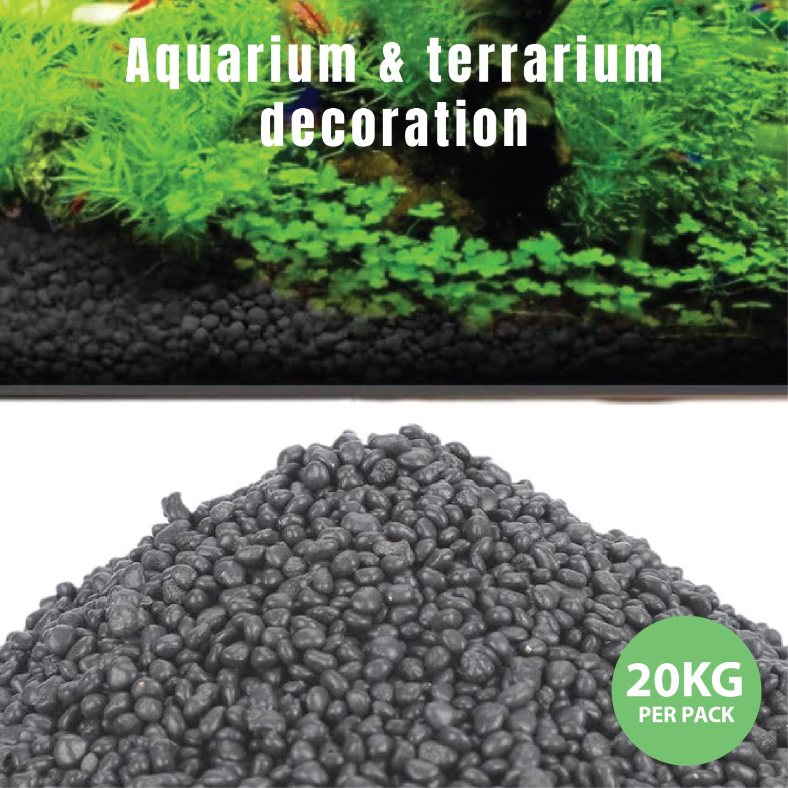 Pebbles & Stones for Gardening (Natural Black) - 6~9mm - Greenspade